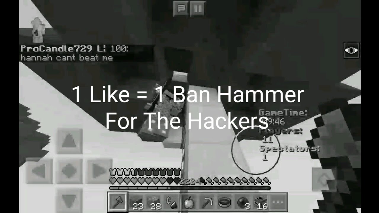 1 Like = 1 Ban Hammer For The Hackers | Minecraft PE | BrokenLens | Sky ...