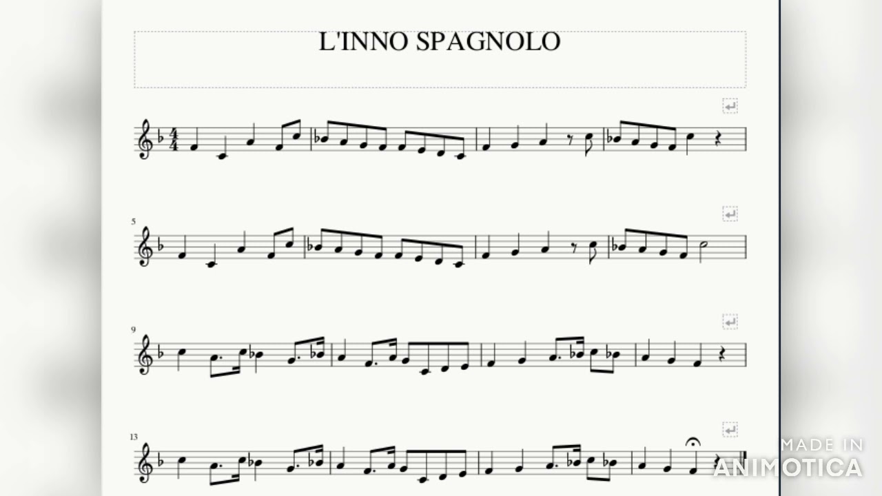 L'INNO SPAGNOLO CON SPARTITO - YouTube