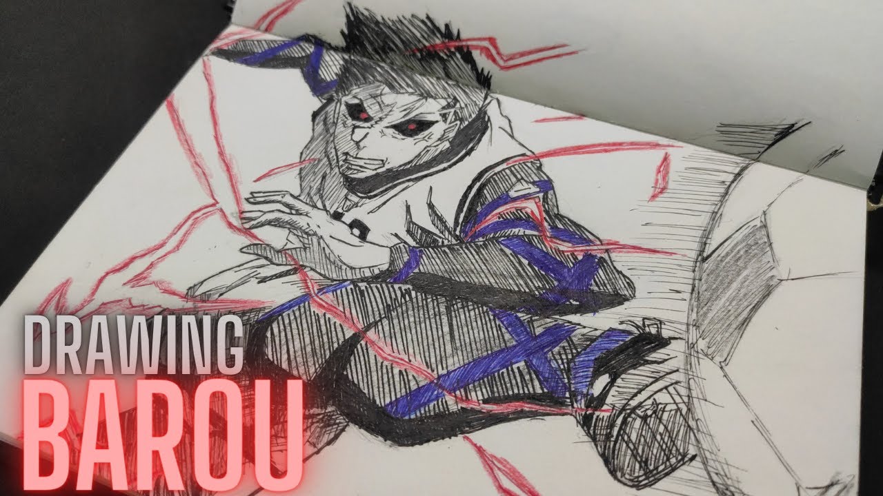 Drawing BAROU from BLUE LOCK #anime #drawing #howtodraw - YouTube