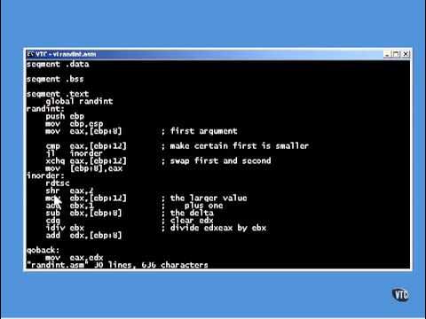 Assembly Language Training: Part 5 (10 of 17) - Assembly Language Basics (A Random Int Generator ...