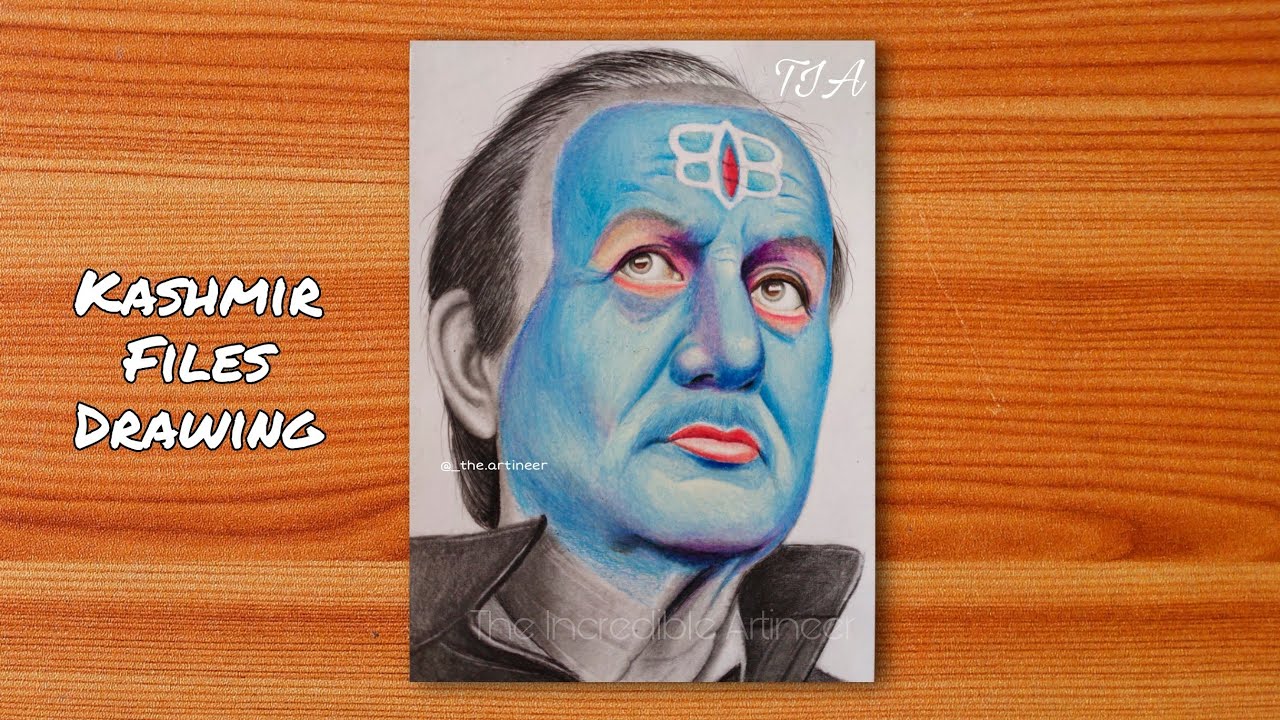 Drawing Anupam Kher as Pushkar Nath Pandit | The Kashmir Files drawing ...