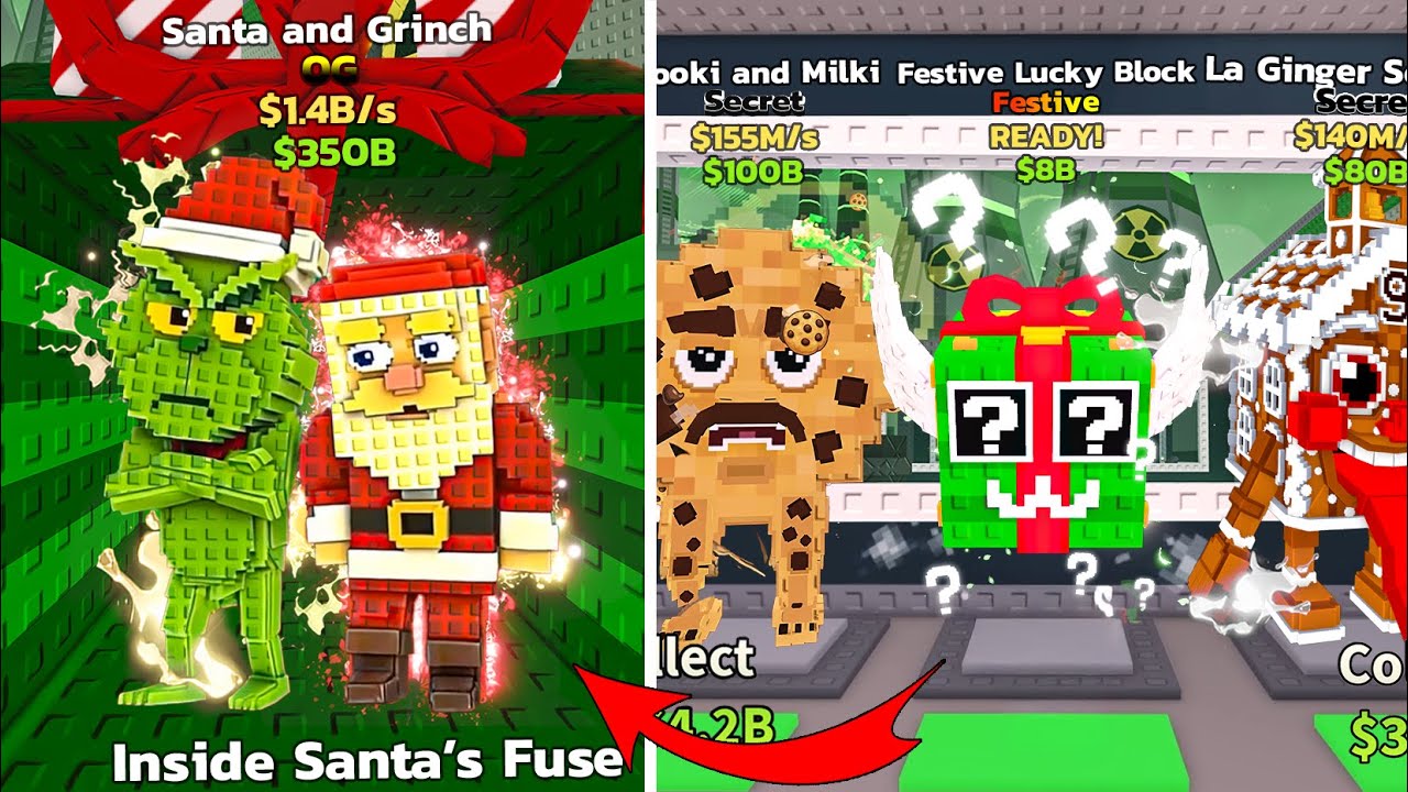 ROBLOX i was inside Santa's Fuse - New Festive Lucky Block - Steal a ...