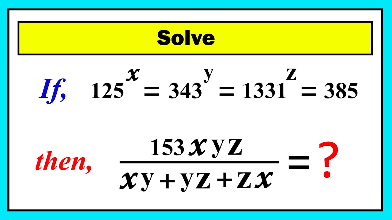 Math Olympiad | Wonderful Algebra Problem | EasyMaths - YouTube