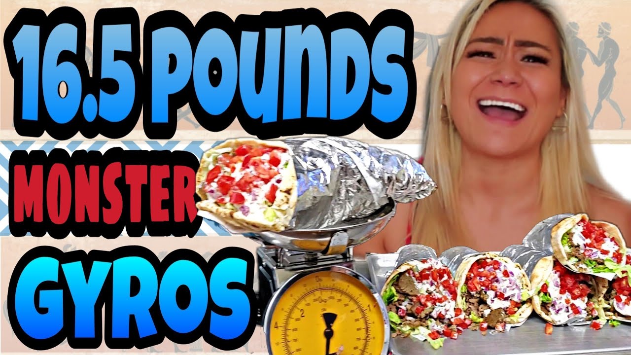 HUGE! 16.5 POUND MONSTER GYRO CHALLENGE | MIKI SUDO AT SOUTH SIDE 6 ...