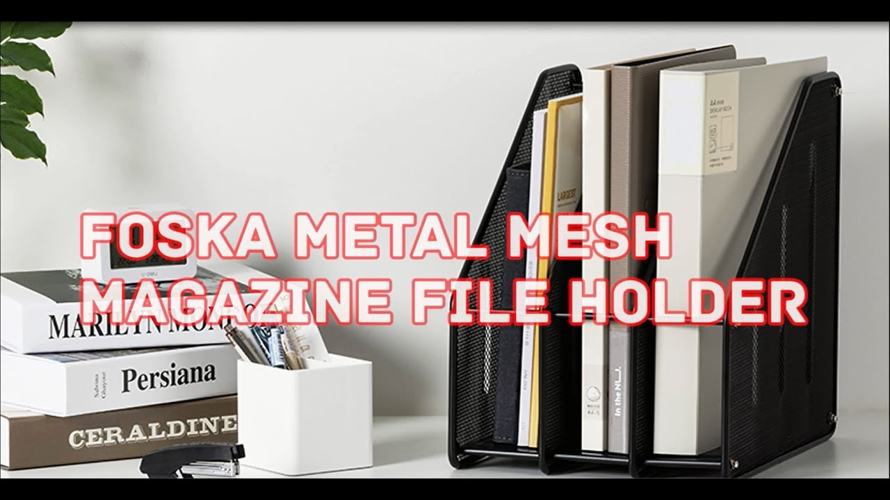 FOSKA 3 Layer Metal Mesh Magazine File Holder HY1001 - YouTube
