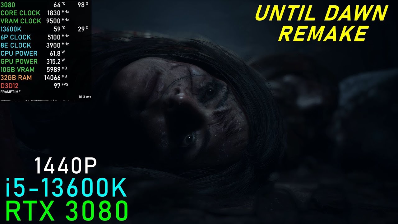 Until Dawn Remake [UE5]: [High, DLSS-1440P] RTX 3080 + 13600K 5.1GHz ...