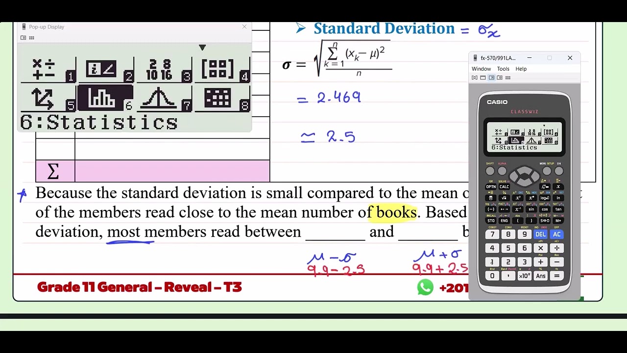 Standarad Deviation by using Calculator fx-991Ex and fx-991es - YouTube