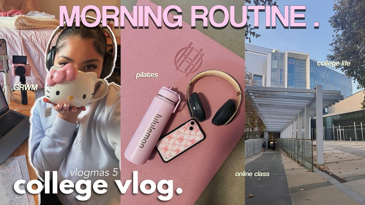 COLLEGE DIARIES: realistic & productive morning routine ⛅️ | Vlogmas ...