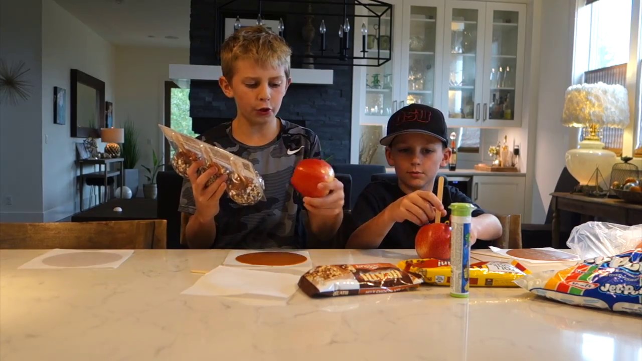 caramel apple making challange with Gavin - YouTube