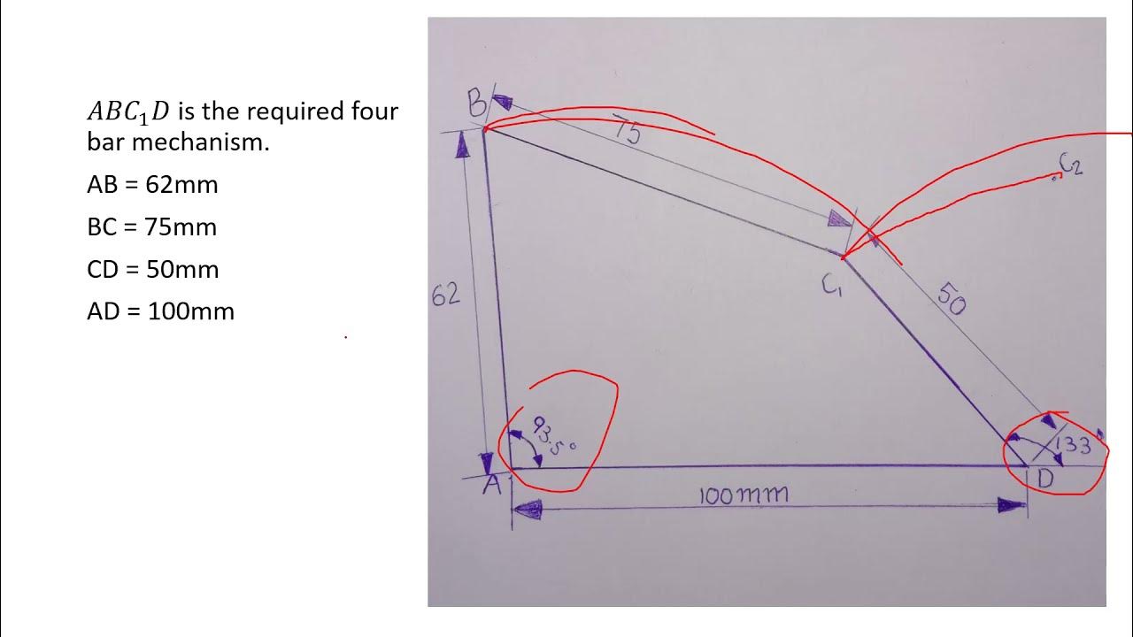 Synthesis of four bar and slider crank mechanism (using inversion method) - YouTube