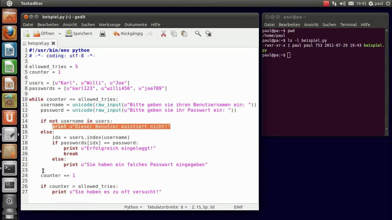 Python-Programmierung - ein kleines Beispiel - YouTube