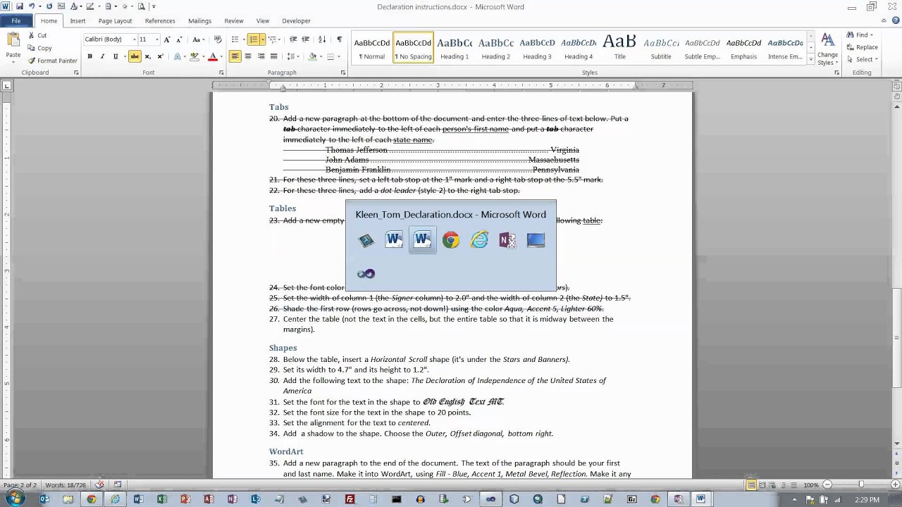 Word Practice Test, Part 2 - YouTube