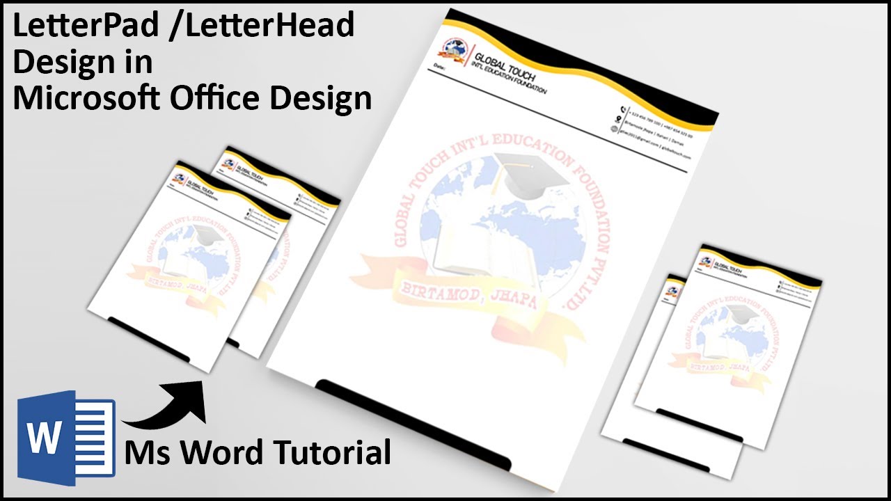 Letterhead/Letterpad Design using in Ms Word || How to make own Company ...