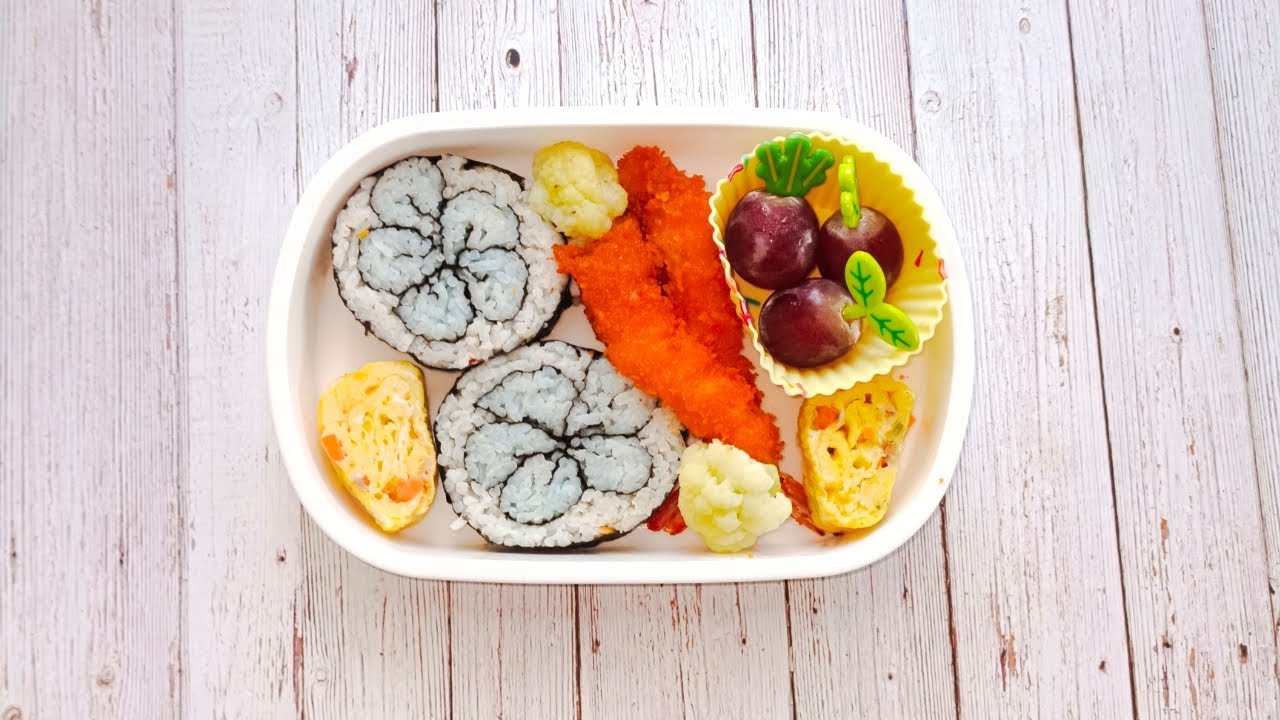 Ide bekal bento ke sekolah | Sushi Bunga Sakura - YouTube