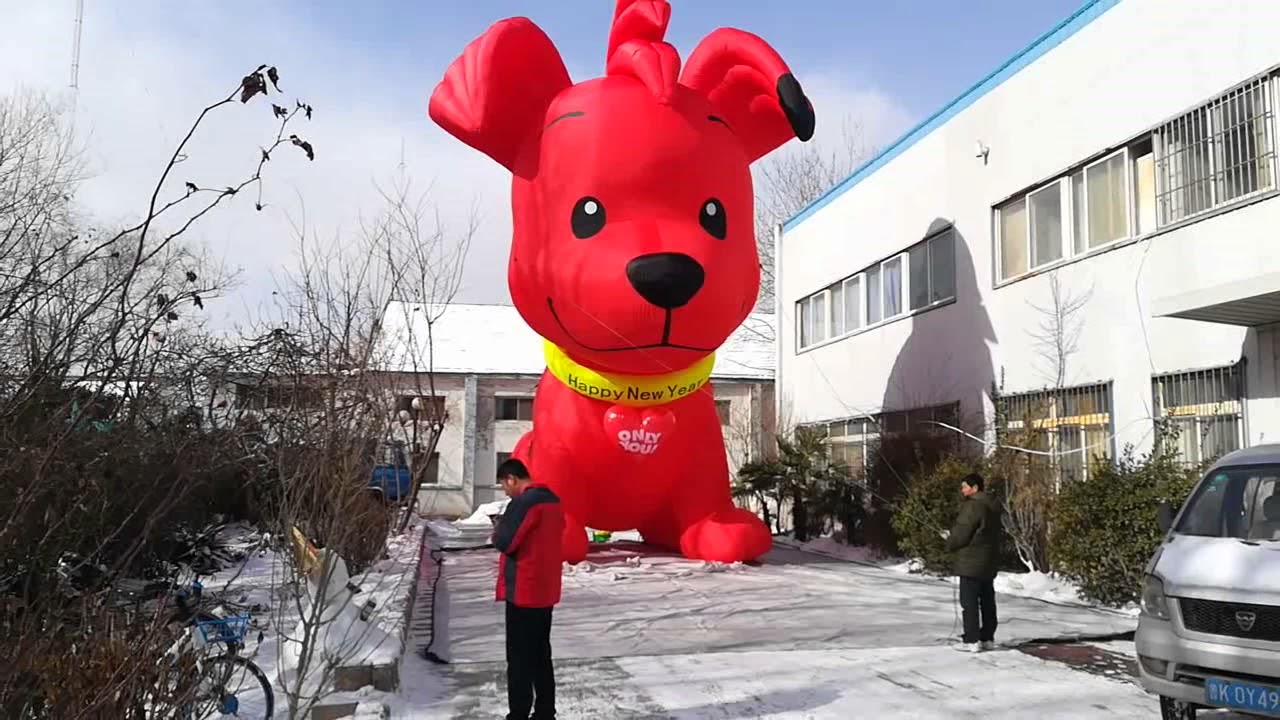 giant 11m High inflatable dog mascots - YouTube