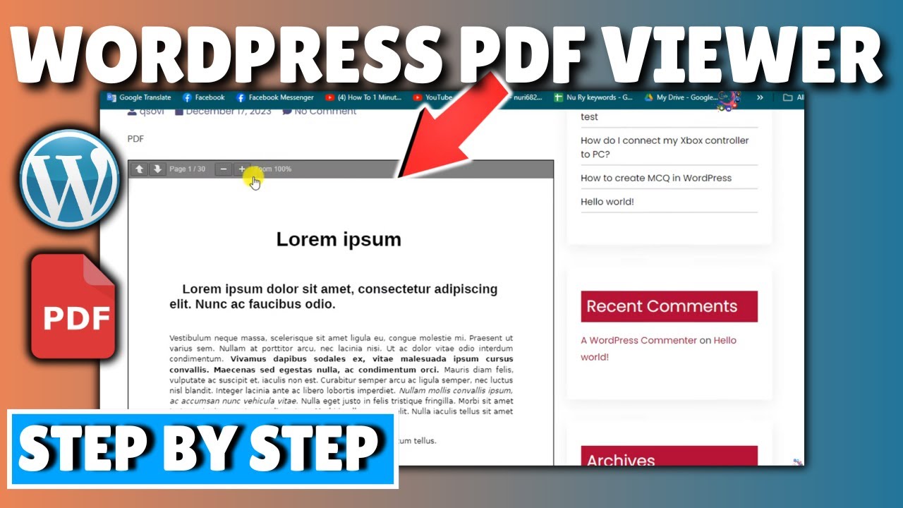 How to Add a PDF Viewer in WordPress | Embed a PDF in WordPress - YouTube