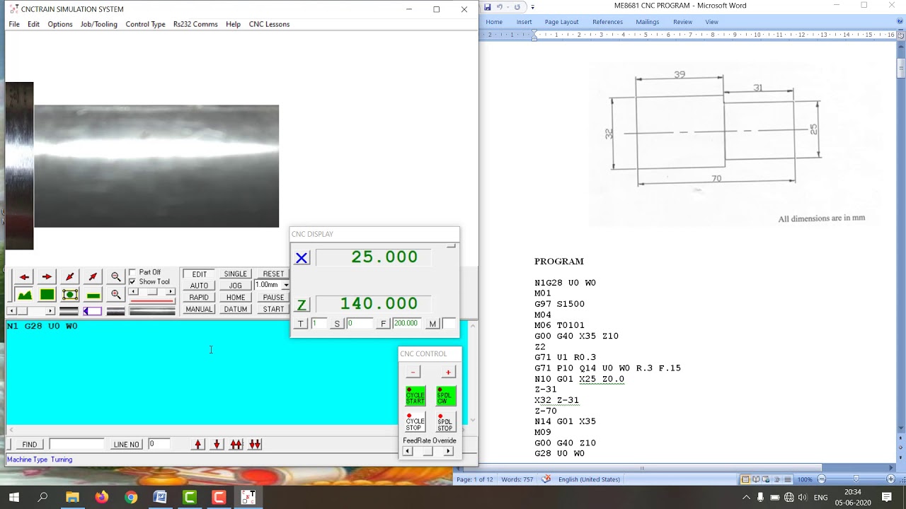 STEP TURNING USING LINEAR INTERPOLATION - YouTube