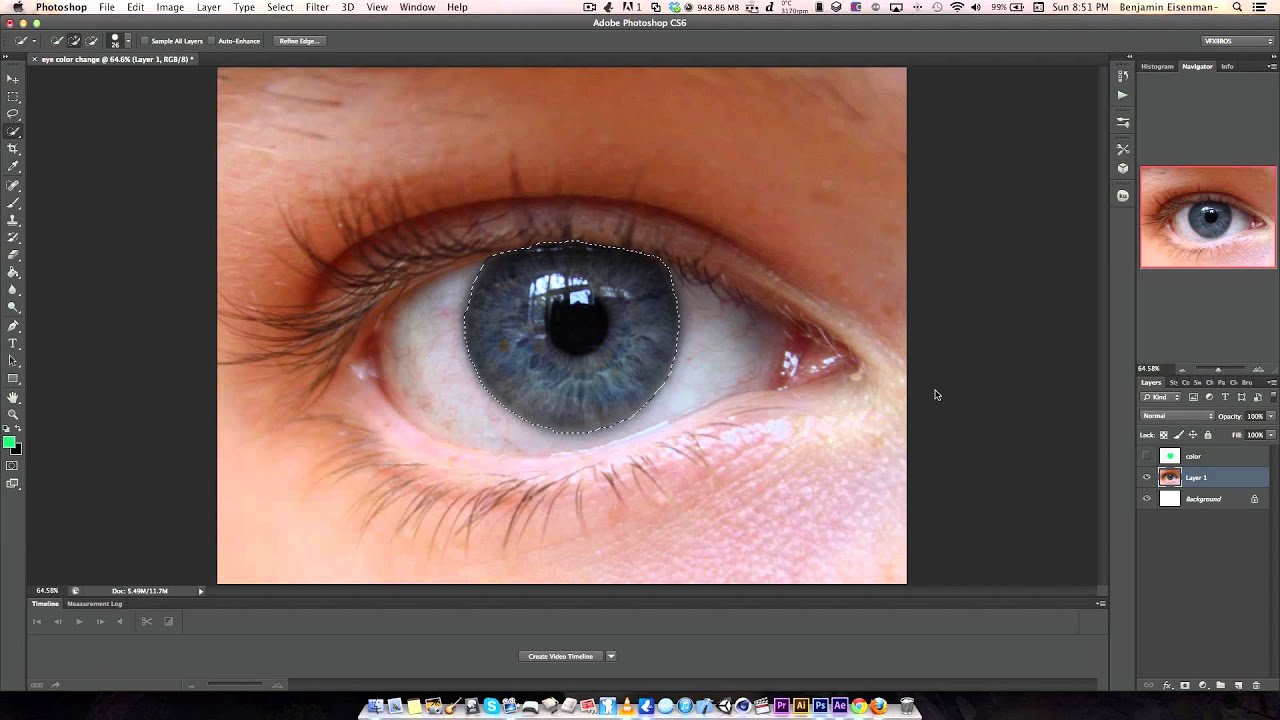 Change Eye Color - Photoshop Tutorial - YouTube