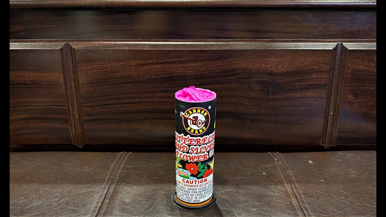 Cannon Brand Fireworks - Large Butterflies & Silver Flower - YouTube