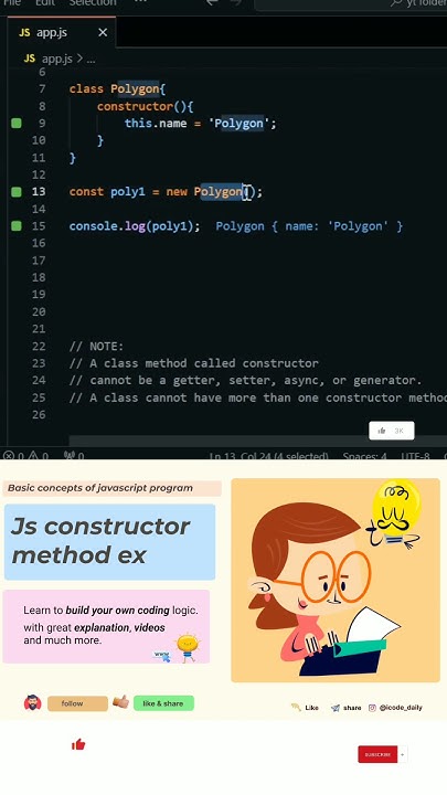 Javascript Constructor Method Shorts Viral Ytshorts Youtube