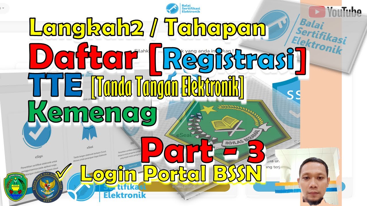 CARA DAFTAR [REGISTRASI] TTE KEMENAG - PART 3 [CARA LOGIN PORTAL BSRE ...