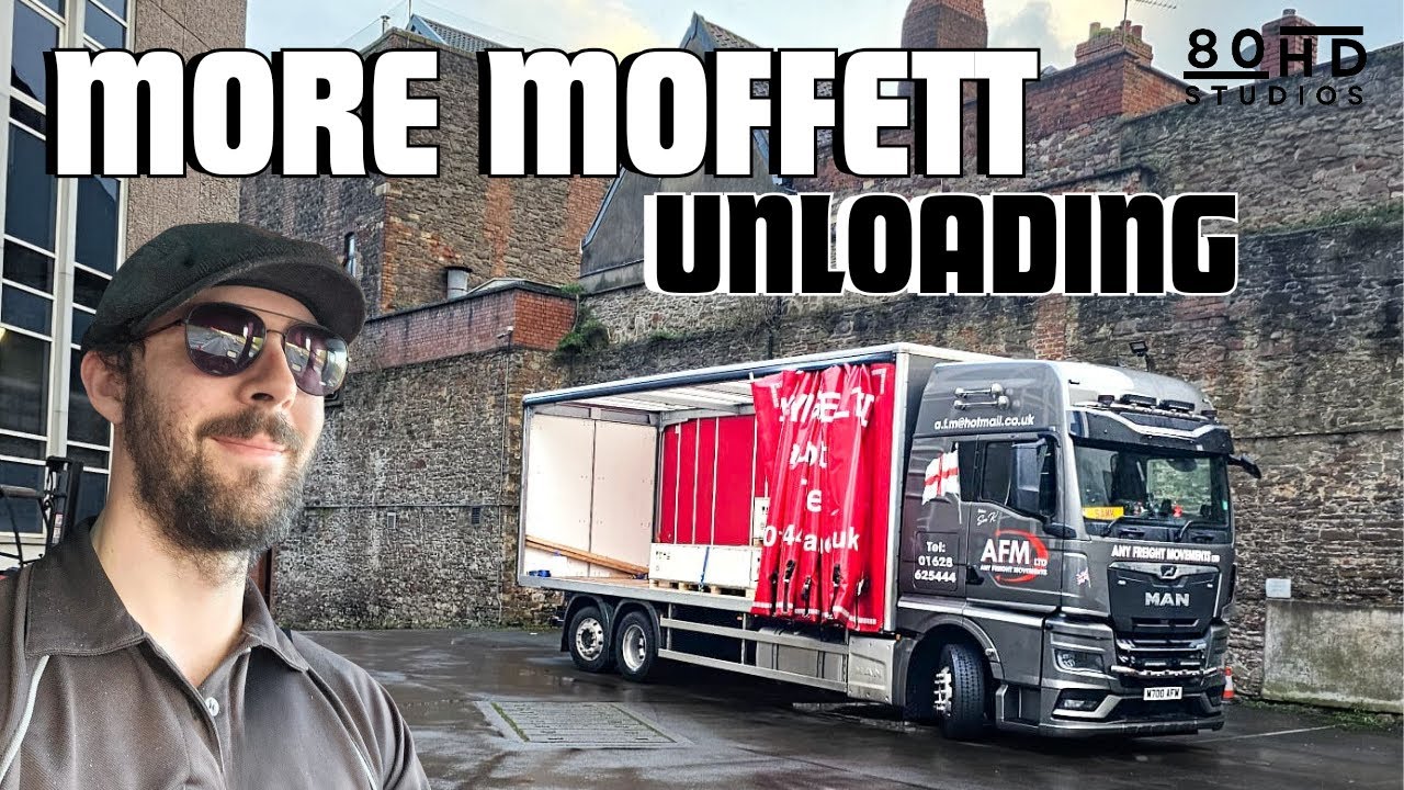 HGV Truck Driver Self Unloading Down Narrow Street. UK Trucking - YouTube