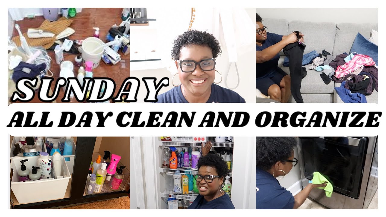 SUNDAY ALL DAY CLEAN AND ORGANIZE WITHME|PRODUCTIVE CLEAN WITH ME|CLEAN ...