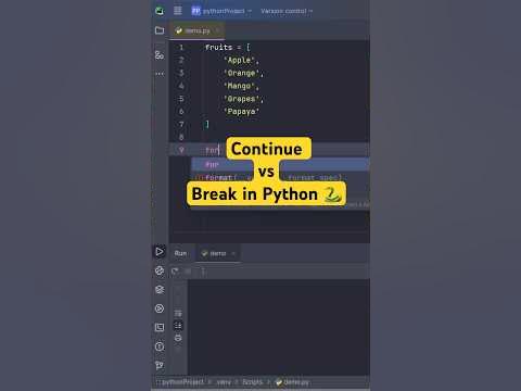 Continue vs Break with For loop in Python #shorts #coding #programming ...