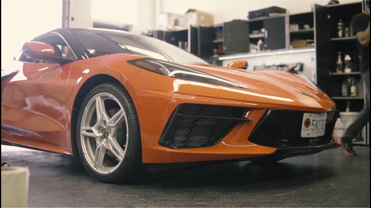 BRAND NEW C8 Corvette gets a Roof wrap! LOOKS INSANE! - YouTube
