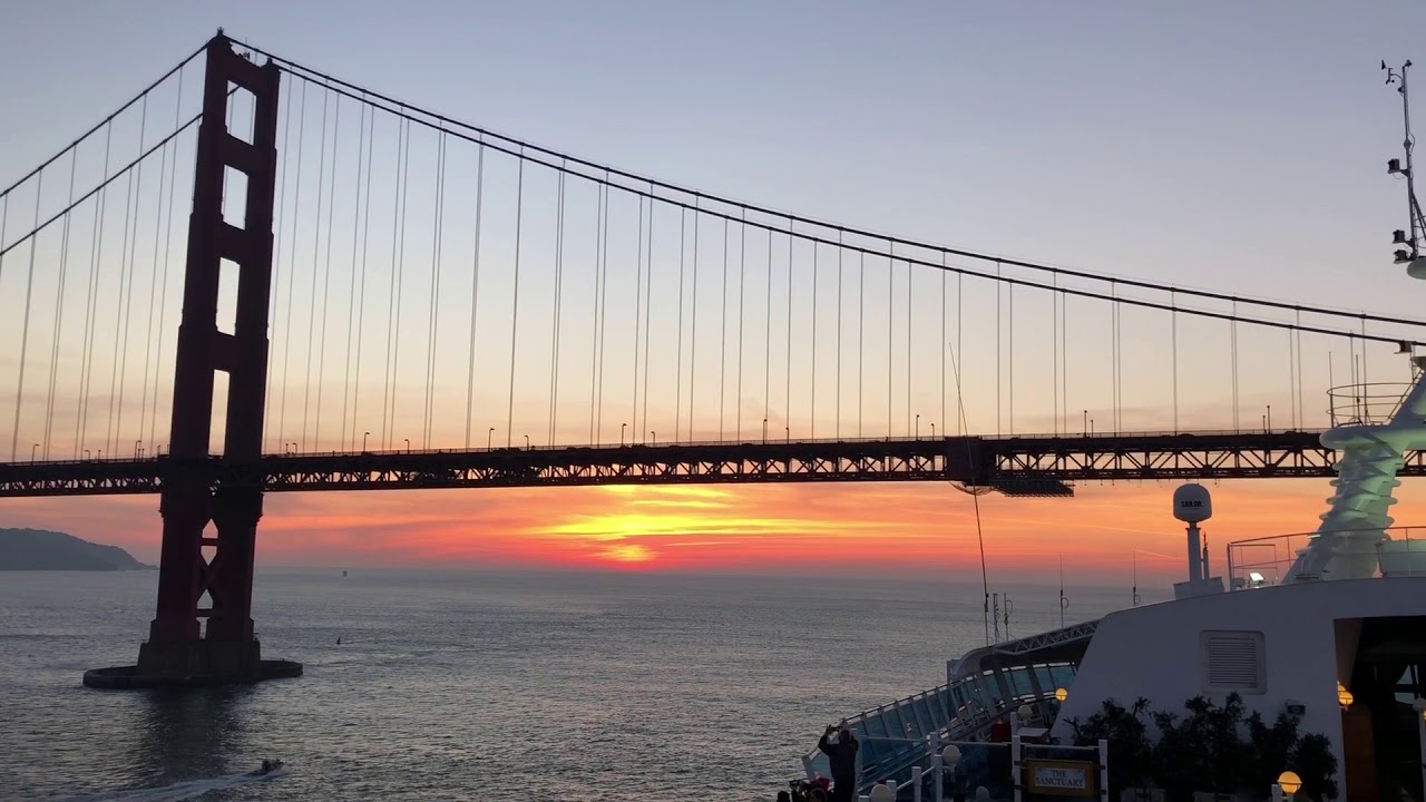 Passing Golden Gate Bridge- Grand Princess Cruise to Mexico - YouTube