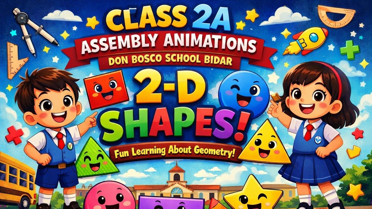2-D Shapes Assembly Animation | Class 2A | Don Bosco School Bidar - YouTube