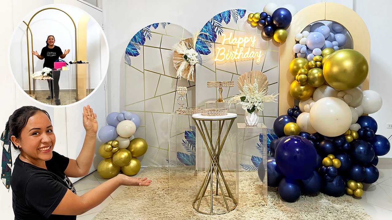 Como hacer un Arco de Globos Orgánico💙Decoración para Cumpleaños 🥳🎉PASO ...