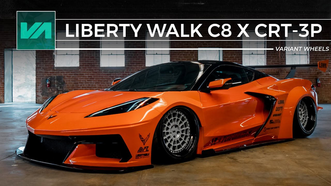 LIBERTY WALK CORVETTE C8 ON CUSTOM THREE PIECE WHEELS! - YouTube