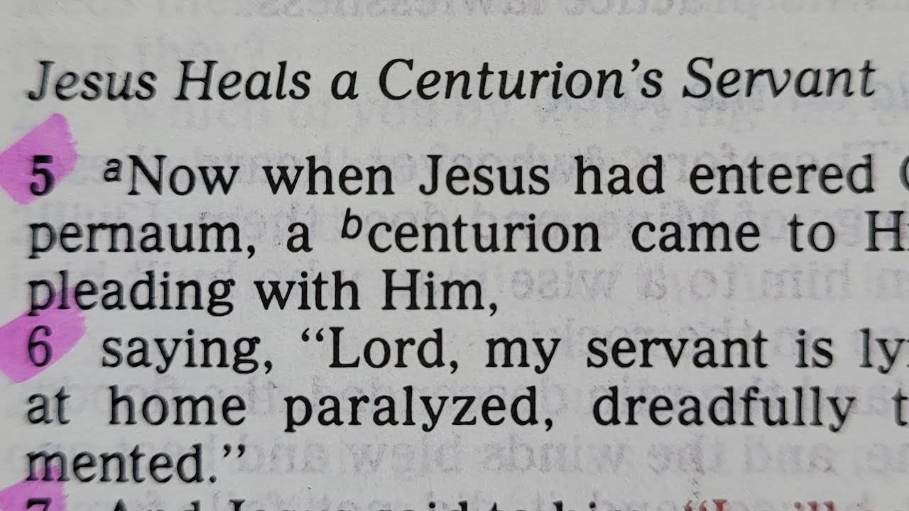 Matthew 8:5-13, Jesus Heals a Centurion's Servant, Matthew 8, NKJV ...