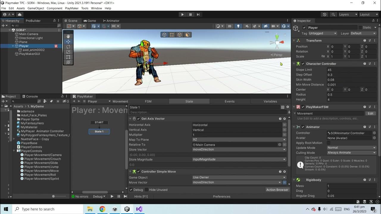 Testing Playmaker 2D sprite in 3D world using Unity character ...
