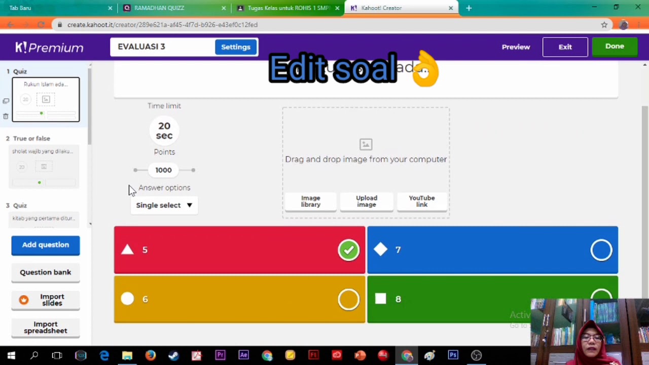 memposting quizizz dan kahoot di google classroom - YouTube