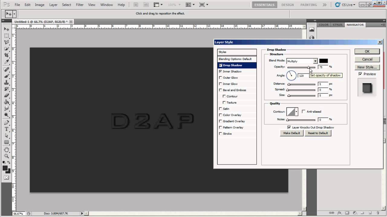Photoshop Tutorial Indent Effect D2AP Graphics Design - YouTube