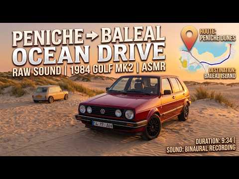 1984 VW Golf Mk2 POV Drive | Peniche to Baleal Island (4K Raw Sound)