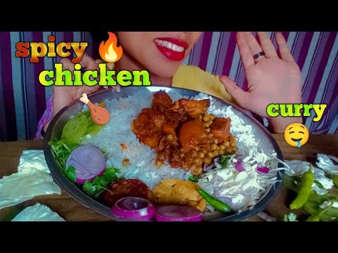 spicy🔥Chicken leg piece curry||chicken leg piece challenge||Mukbang ...