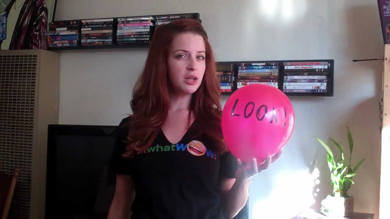 Amber Plaster pops balloons for LookWhatWOW!!!! - YouTube