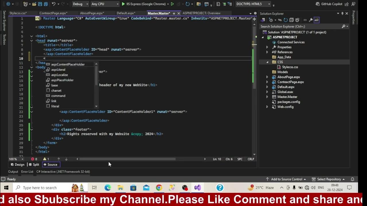 Class: 7 Add CSS Using WebForm - YouTube