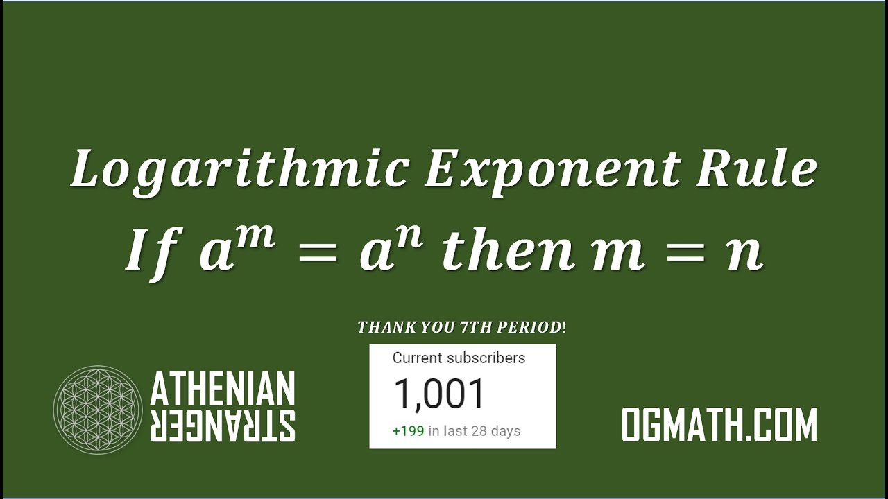 Logarithmic Exponent Rule - YouTube