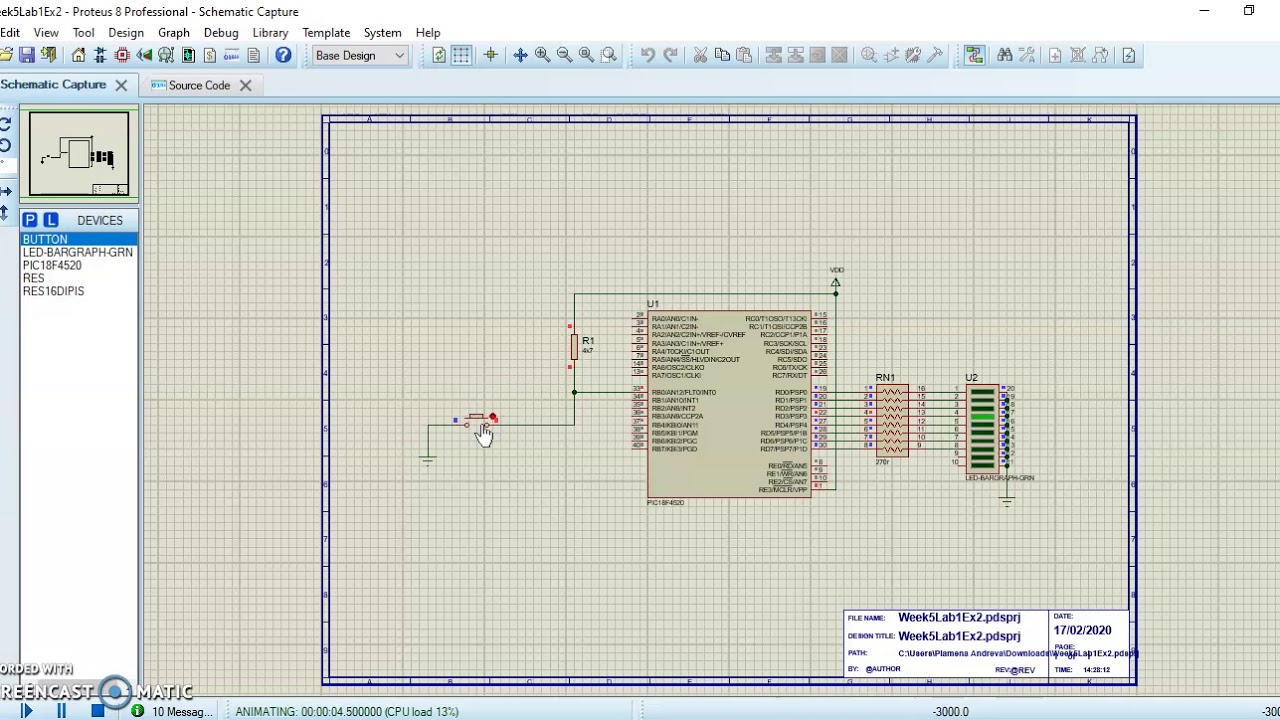 Week 5 Exercise 2 Proteus Simulation - YouTube