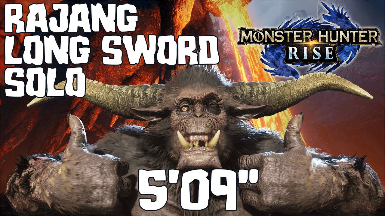 Monster Hunter Rise - Wild Rajang 5'09" Solo Long Sword - YouTube