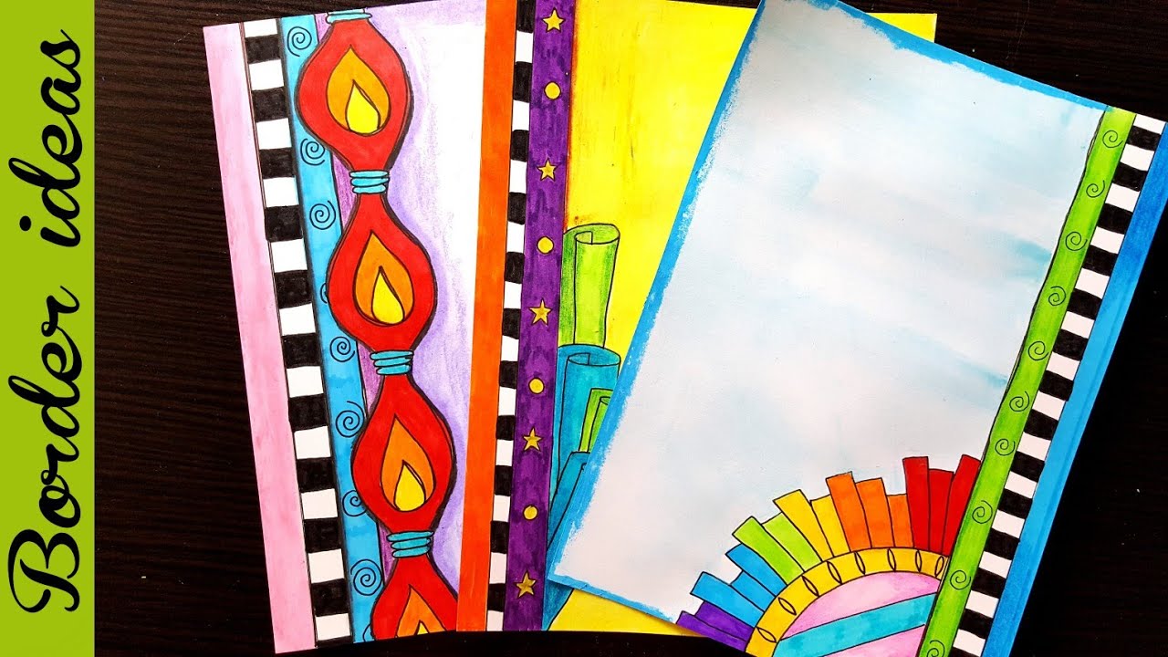Border designs on paper|Border Designs|Project work Designs|Borders ...