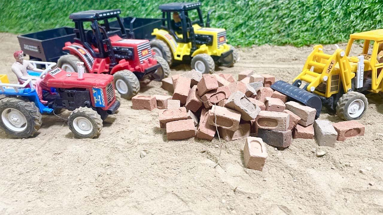 DIY mini tractor | loading trolly with JCB | mini JCB digging | mini ...