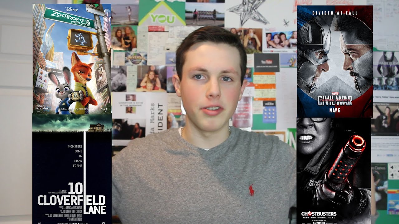 Zootopia,10 Cloverfield Lane, Ghostbusters Trailer, Civil War Spiderman ...