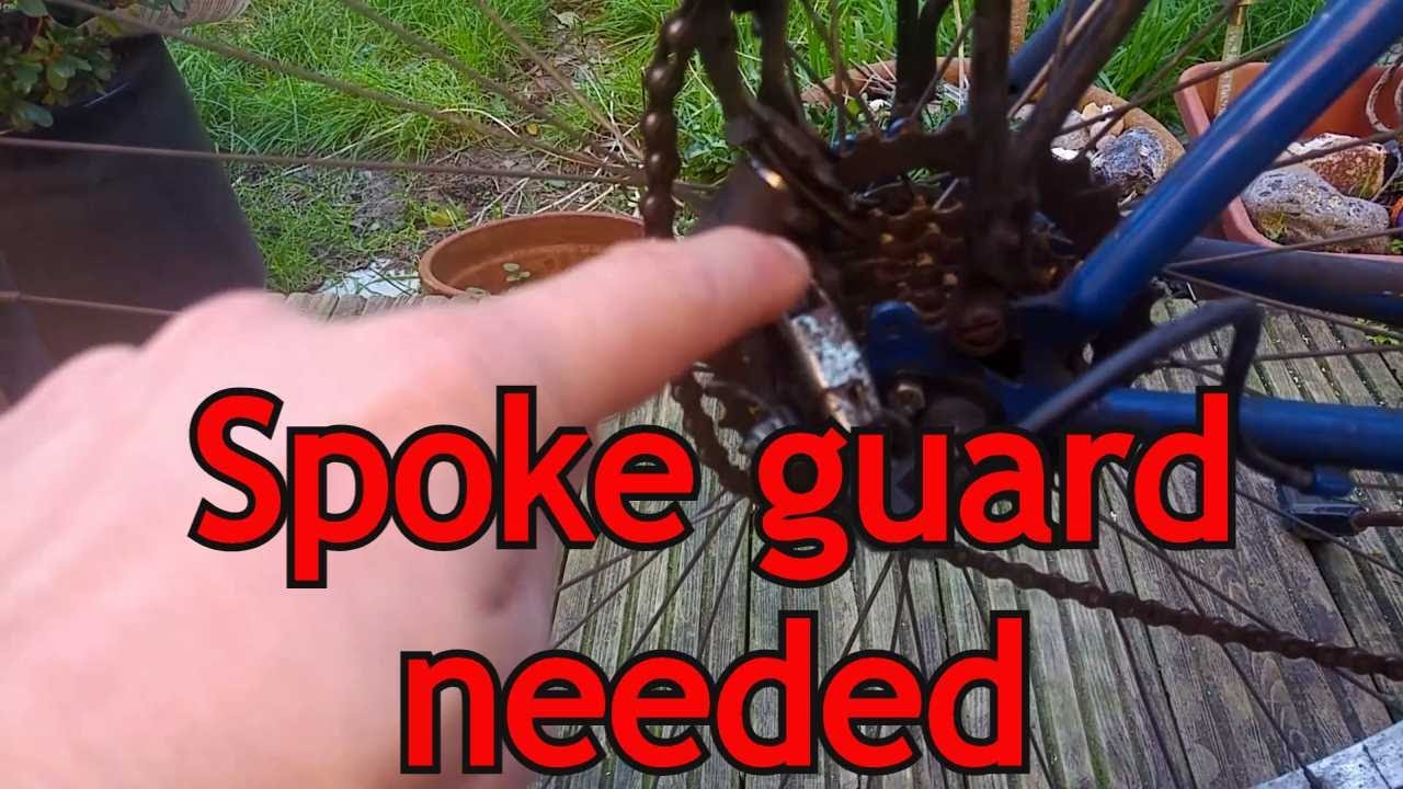 Derailer went into the wheel, lets make a spoke guard and repair - YouTube