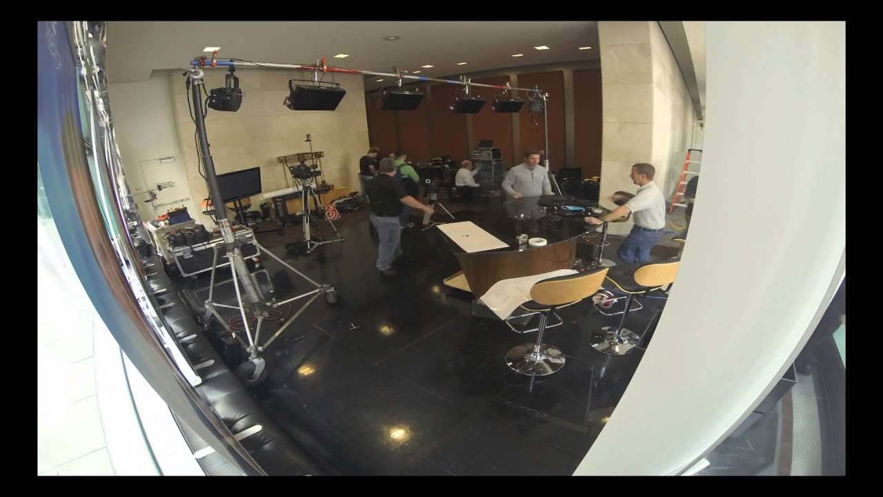 Time lapse of news set being built - YouTube