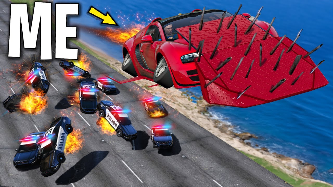 Trolling Cops with Flying Ramp Cars on GTA 5 RP - YouTube
